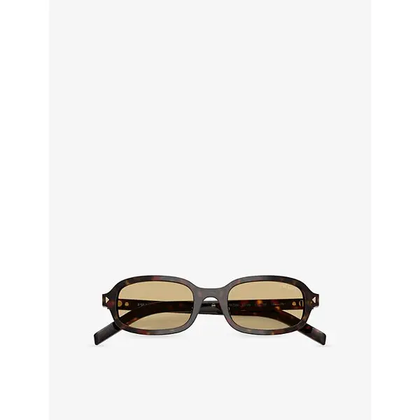Prada Oval-frame Tortoiseshell Acetate Sunglasses - Brown