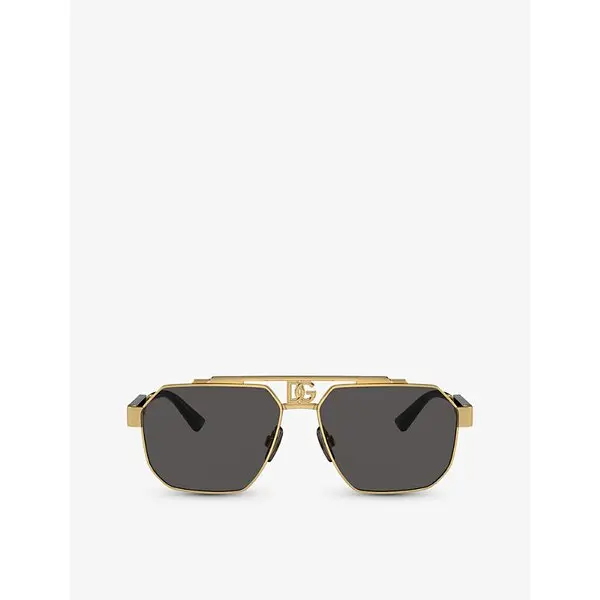 Dolce & Gabbana Pilot-frame Steel Sunglasses - Gold