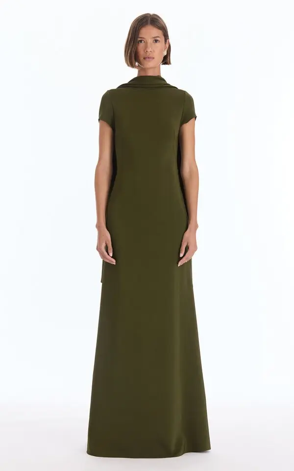 Oscar De La Renta Cape-detailed Cady Gown