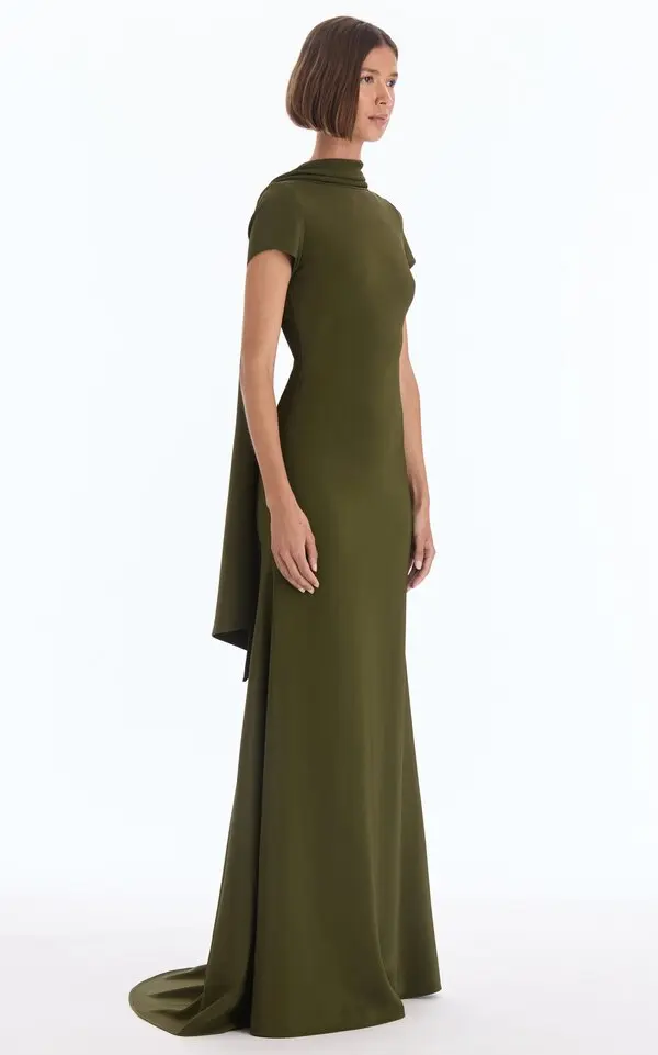 Oscar De La Renta Cape-detailed Cady Gown