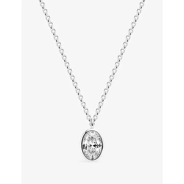 SIF JAKOBS Sardinien Oval Pendant Necklace - Silver