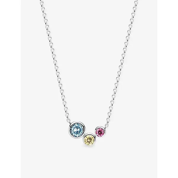 SIF JAKOBS Rhodium-plated Sterling Cubic Zirconia Pendant Necklace - Silver