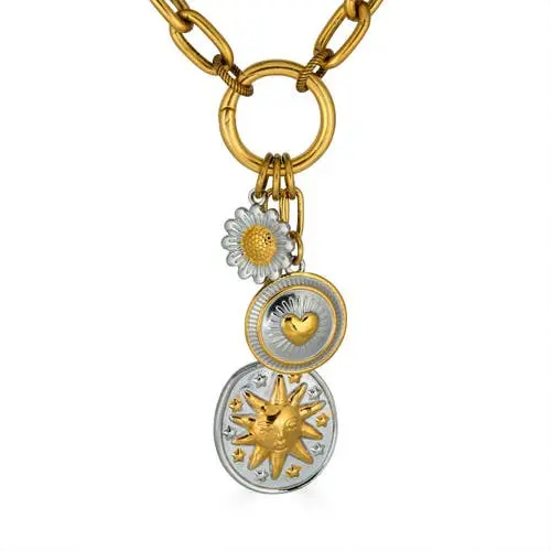 LONI PAUL JEWELRY Mixed Metal Charm Cluster Necklace
