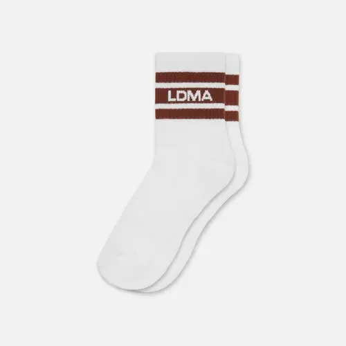 LDMA Crew Socks With Terry Cushioning And Logo Detail - Brown