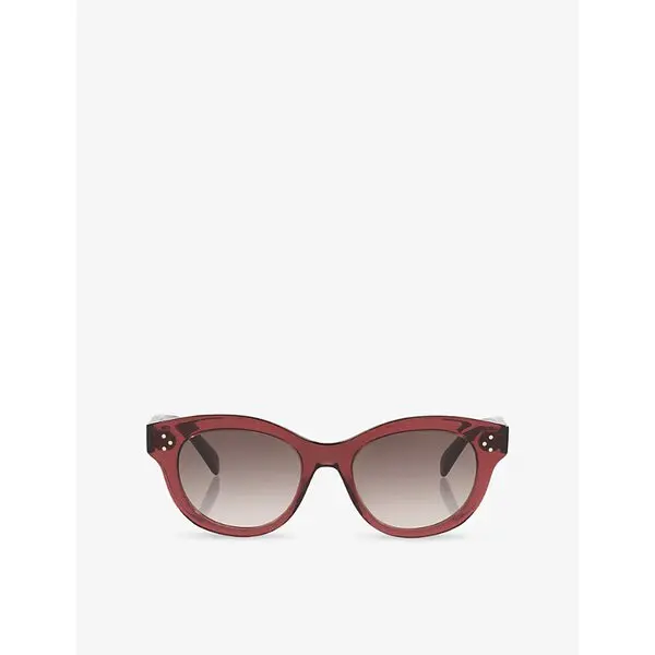 Celine Round Frame Acetate Sunglasses - Red