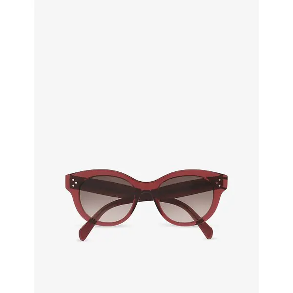 Celine Round Frame Acetate Sunglasses - Red