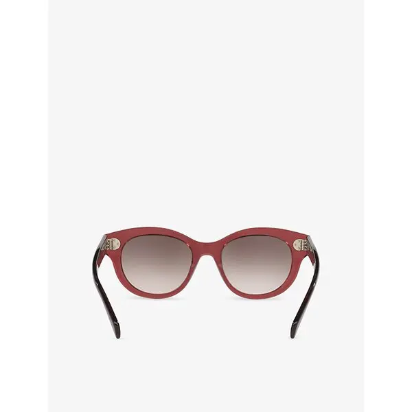 Celine Round Frame Acetate Sunglasses - Red