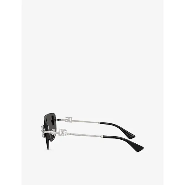 Dolce & Gabbana Shield-frame Embellished Sunglasses