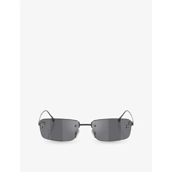 Fendi Rectangle Metal Sunglasses - Silver