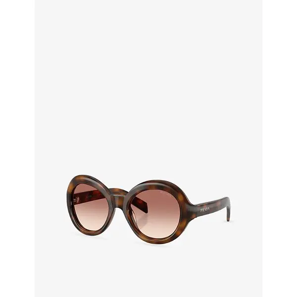 Prada Round Frame Tortoiseshell Acetate Sunglasses
