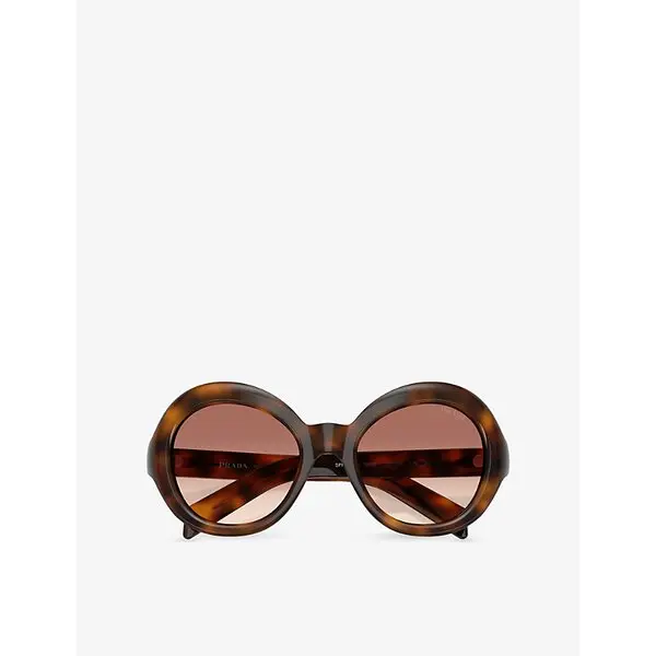 Prada Round Frame Tortoiseshell Acetate Sunglasses