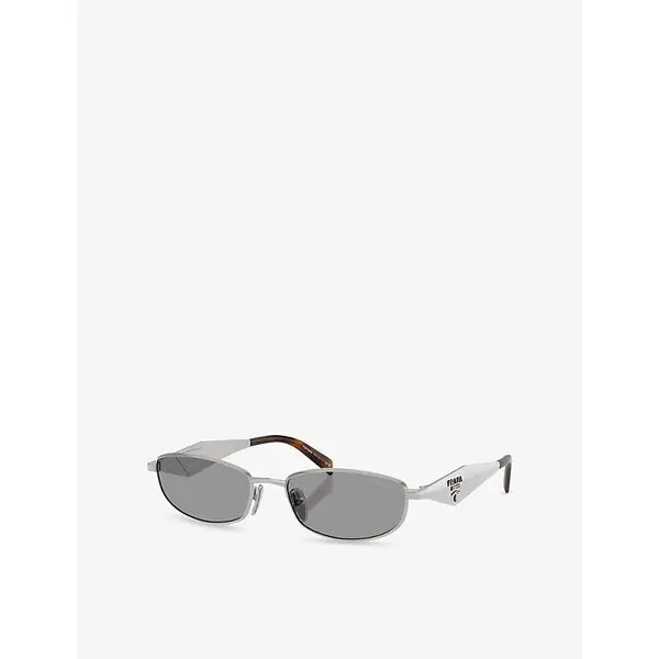 Prada Oval-frame Metal Sunglasses