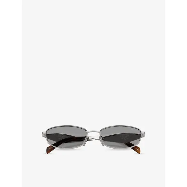 Prada Oval-frame Metal Sunglasses