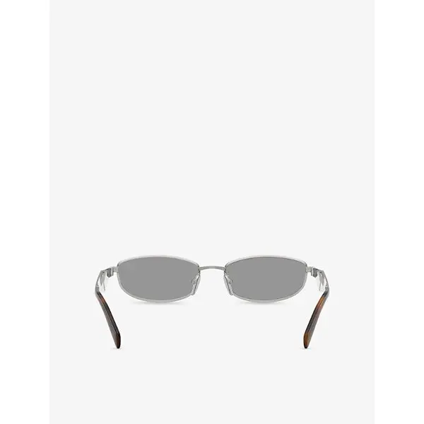 Prada Oval-frame Metal Sunglasses