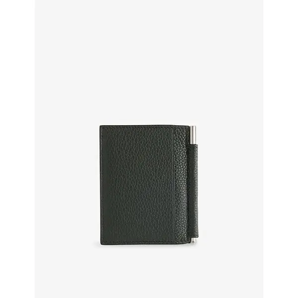 TOM FORD T Line Leather Money-clip Card Holder - Dark Pine