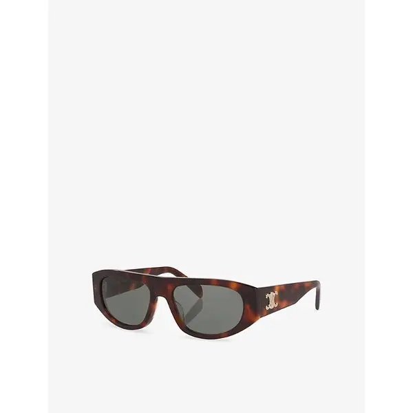 Celine Irregular Frame Acetate Sunglasses - Brown