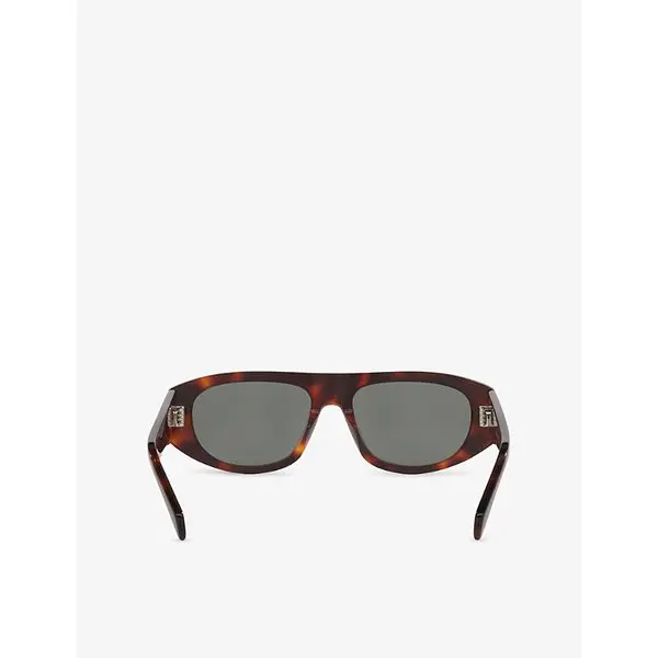 Celine Irregular Frame Acetate Sunglasses - Brown