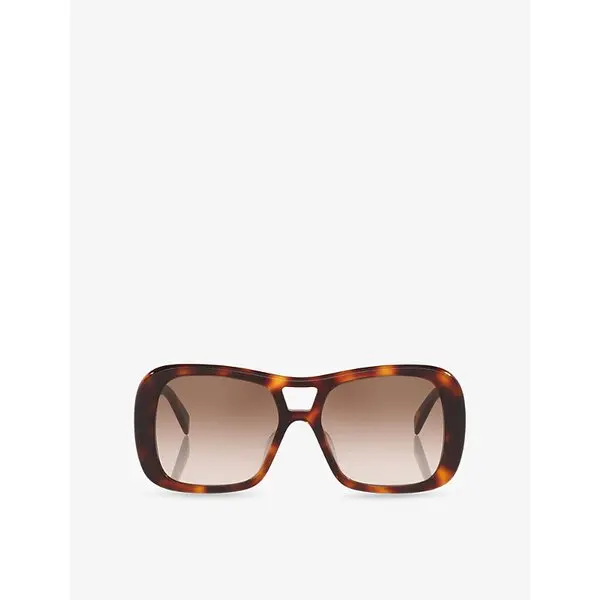 Celine Triomphe Pilot Acetate Sunglasses - Brown