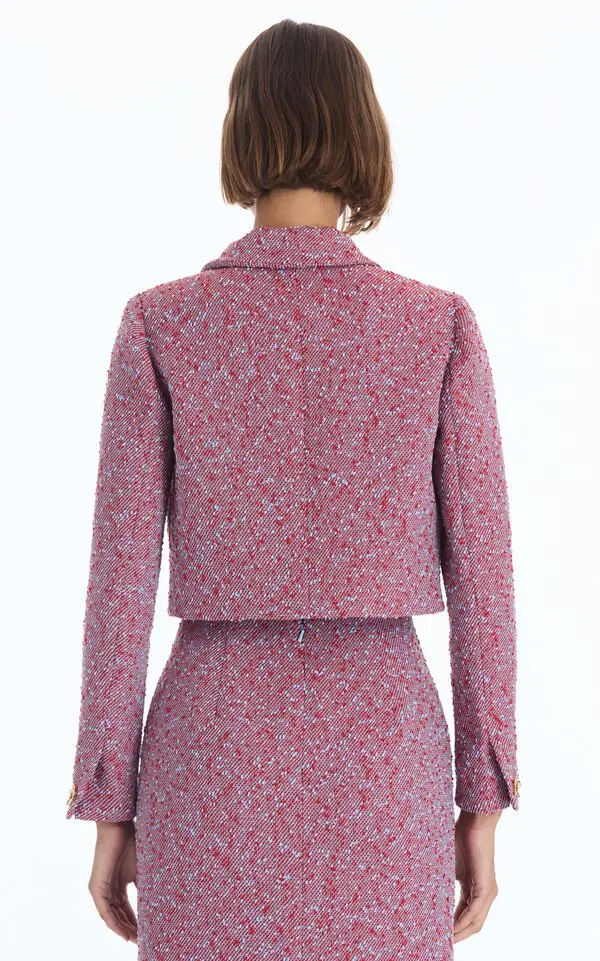 Oscar De La Renta Slubby Wool-tweed Gauze Jacket