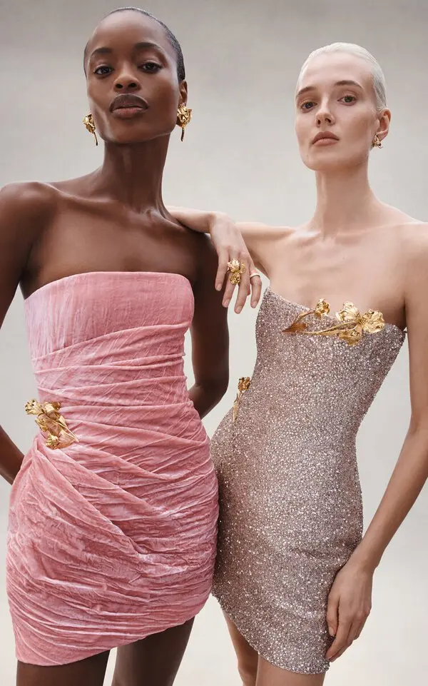 Oscar De La Renta Bead-embroidered Cocktail Mini Dress
