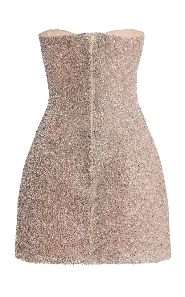 Oscar De La Renta Bead-embroidered Cocktail Mini Dress