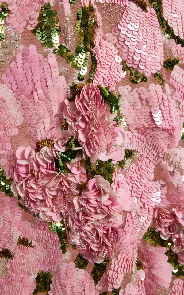 Oscar De La Renta Bead-embroidered Iris Gown