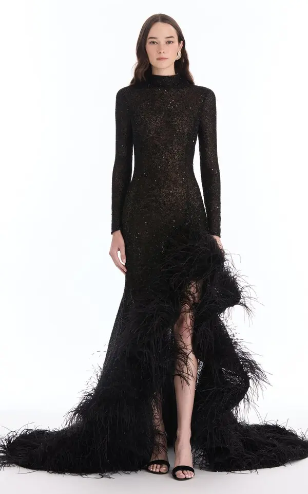 Oscar De La Renta Beaded High-low Gown