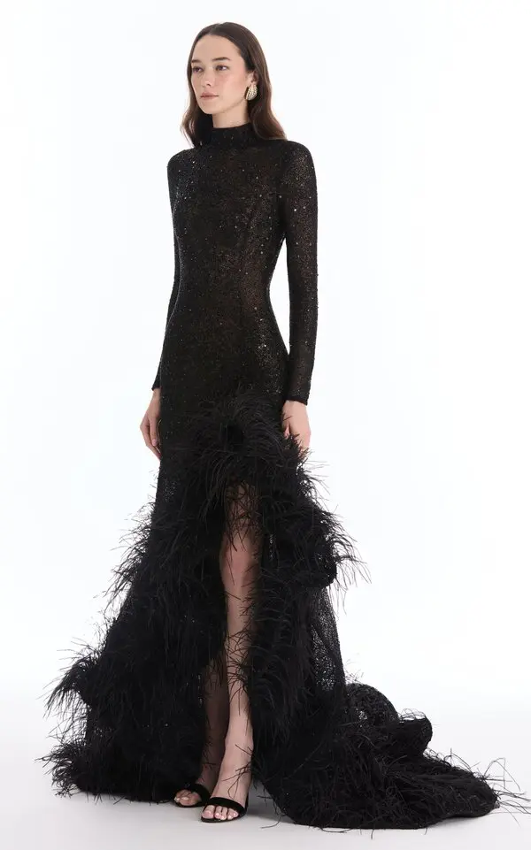 Oscar De La Renta Beaded High-low Gown