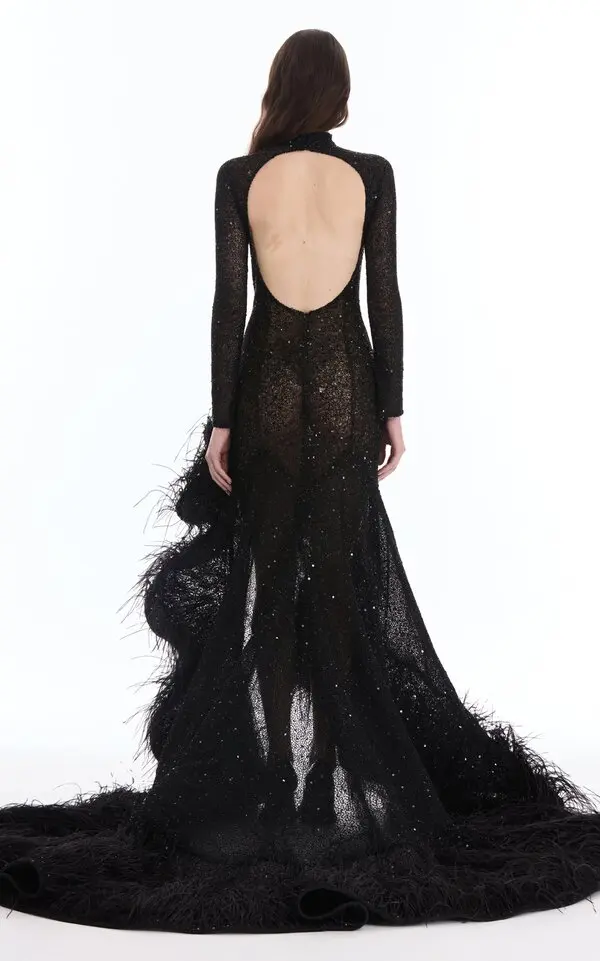 Oscar De La Renta Beaded High-low Gown