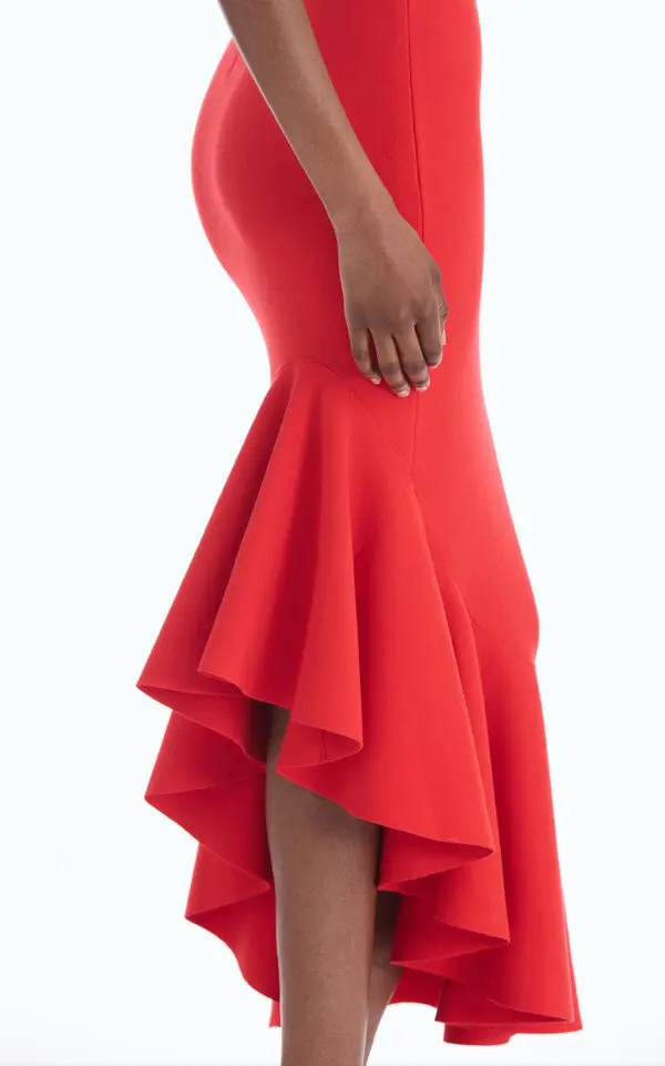 Oscar De La Renta Ruffled Knit Midi Dress