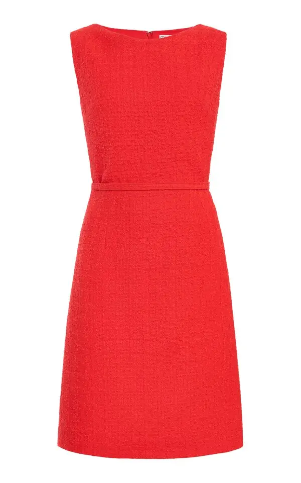 Oscar De La Renta Sleeveless Wool-tweed Mini Dress