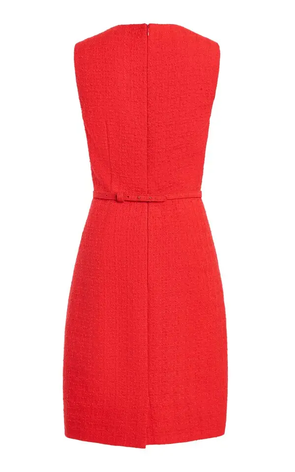 Oscar De La Renta Sleeveless Wool-tweed Mini Dress