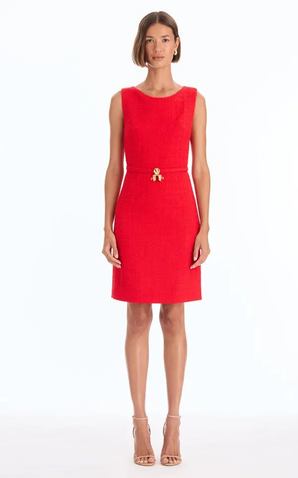 Oscar De La Renta Sleeveless Wool-tweed Mini Dress