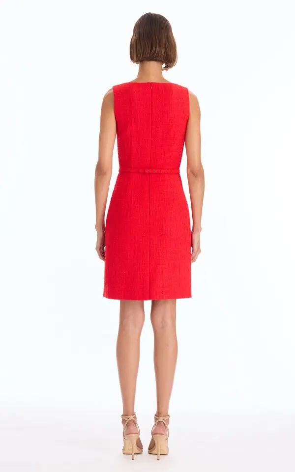 Oscar De La Renta Sleeveless Wool-tweed Mini Dress