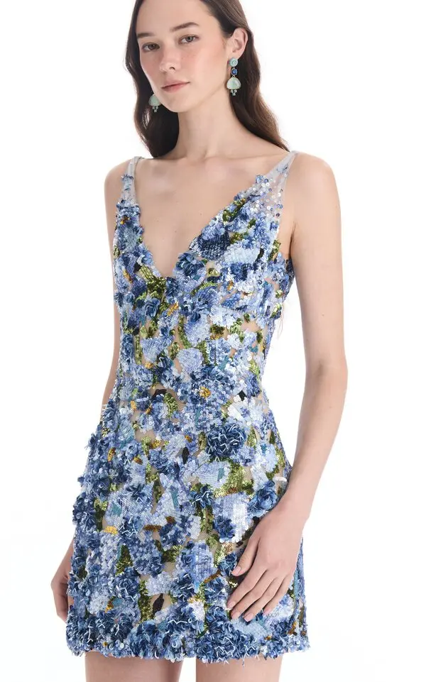 Oscar De La Renta Bead-embroidered Cocktail Dress