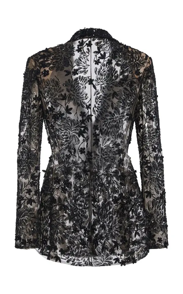 Oscar De La Renta Chrysanthemum Lace Jacket