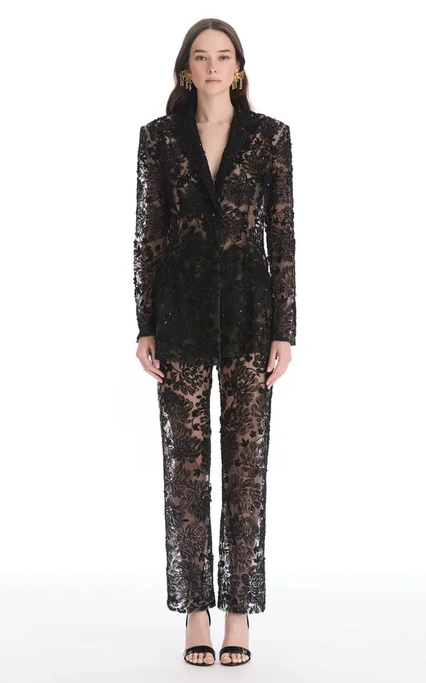 Oscar De La Renta Chrysanthemum Lace Jacket