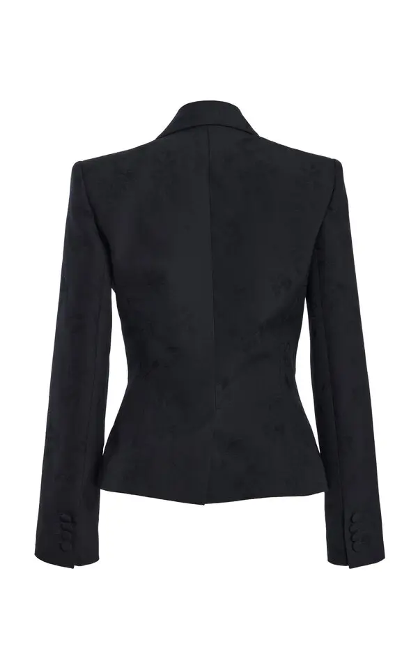 Oscar De La Renta Tailored Wool Jacquard Jacket