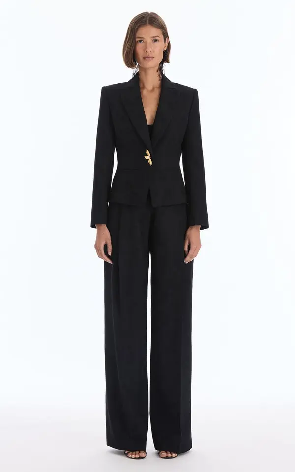 Oscar De La Renta Tailored Wool Jacquard Jacket