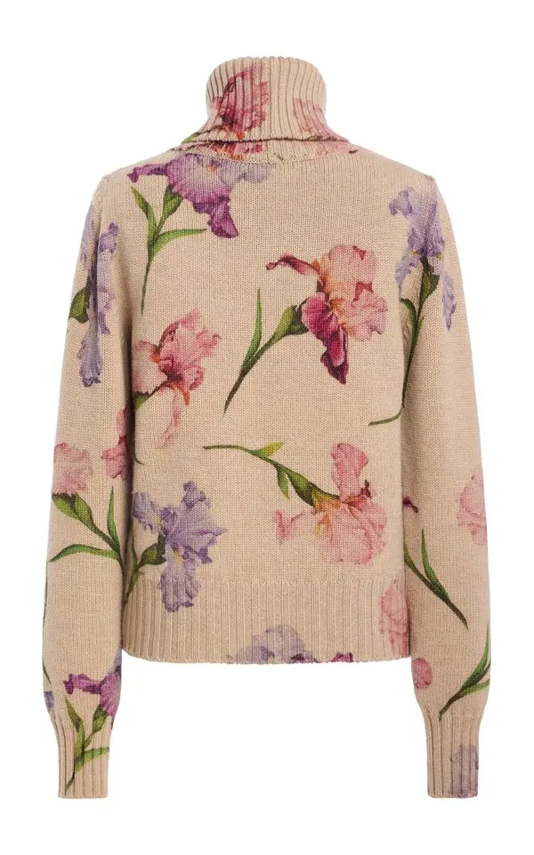 Oscar De La Renta Watercolor Iris Virgin-wool Sweater