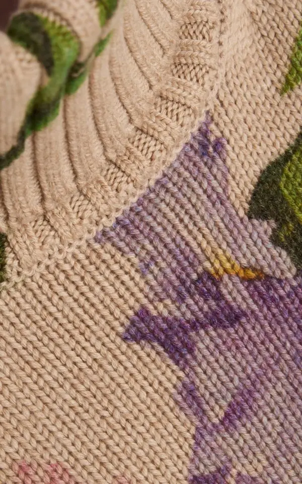 Oscar De La Renta Watercolor Iris Virgin-wool Sweater