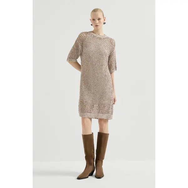 Brunello Cucinelli Dazzling Chiné Net Dress - Rope