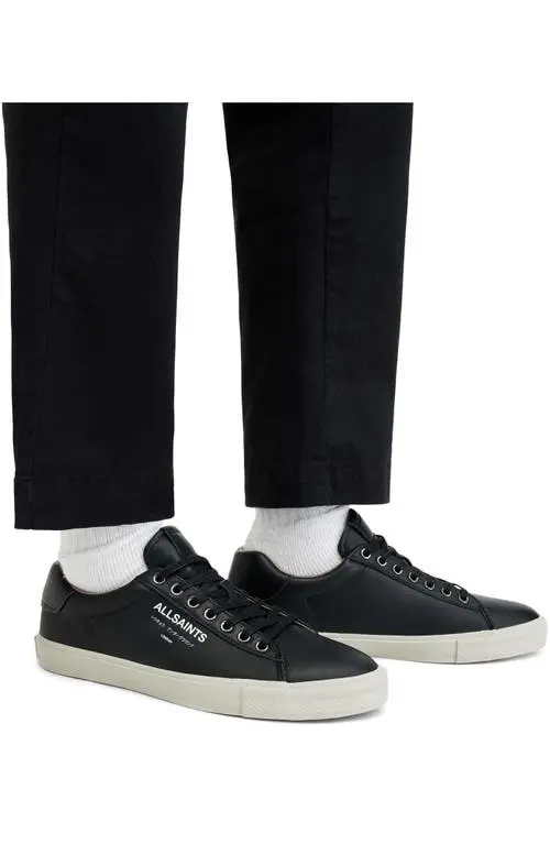 ALLSAINTS Underground Low Top Leather Sneakers - Black