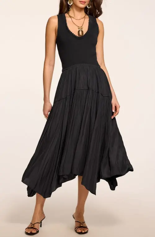 Ramy Brook Hadley Sleeveless Asymmetrical Maxi Dress - Black