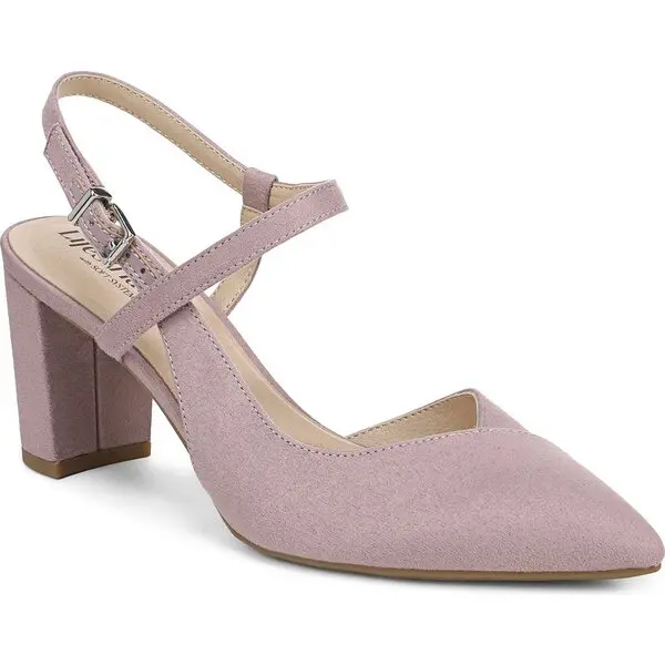 LIFESTRIDE Raelynn Slingback Block Heel Pumps - Amethyst
