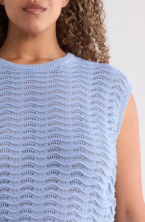 Bernardo Wave Pointelle Knit Sweater