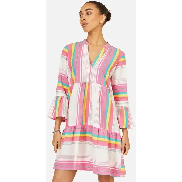 YUMI Printed Cotton Tunic Dress - Multi