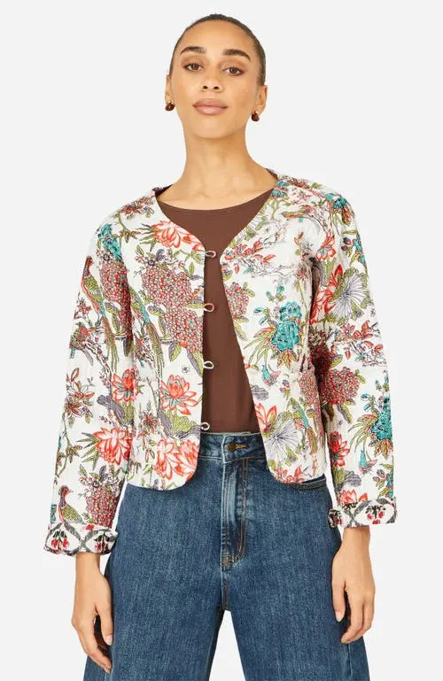 YUMI Reversible Quilted Floral Print Jacket