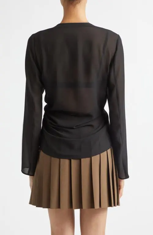 MAISON MARGIELA Gathered Sheer Chiffon Zip Top