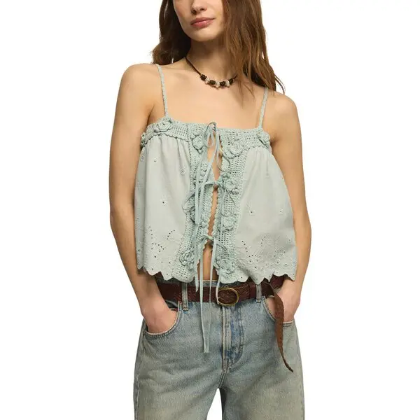 Lucky Brand Crochet Trim Camisole - Ether